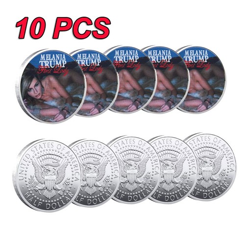10PCS Gift US Melania Trump Commemorative Coin Silver American First ...