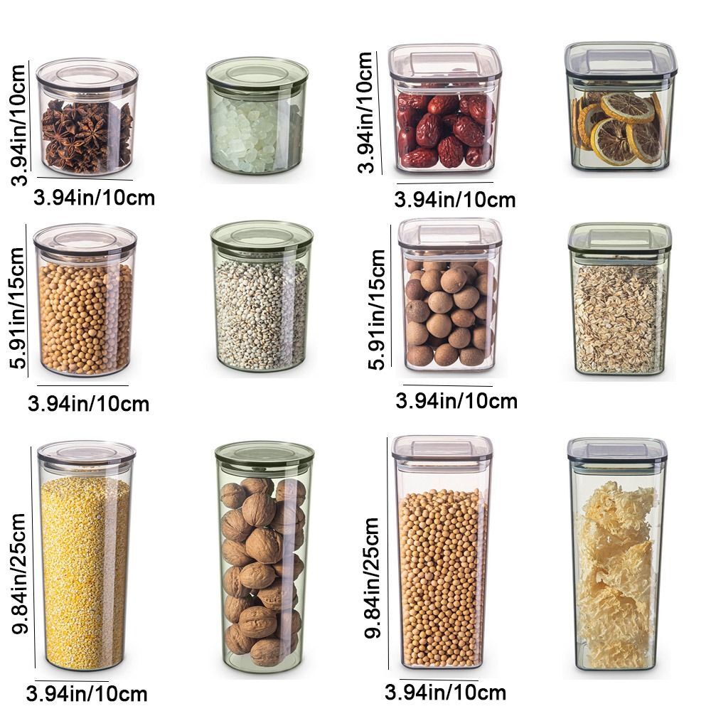 Plastic Food Storage Container Clear Food Preservation Box for Pantry ...