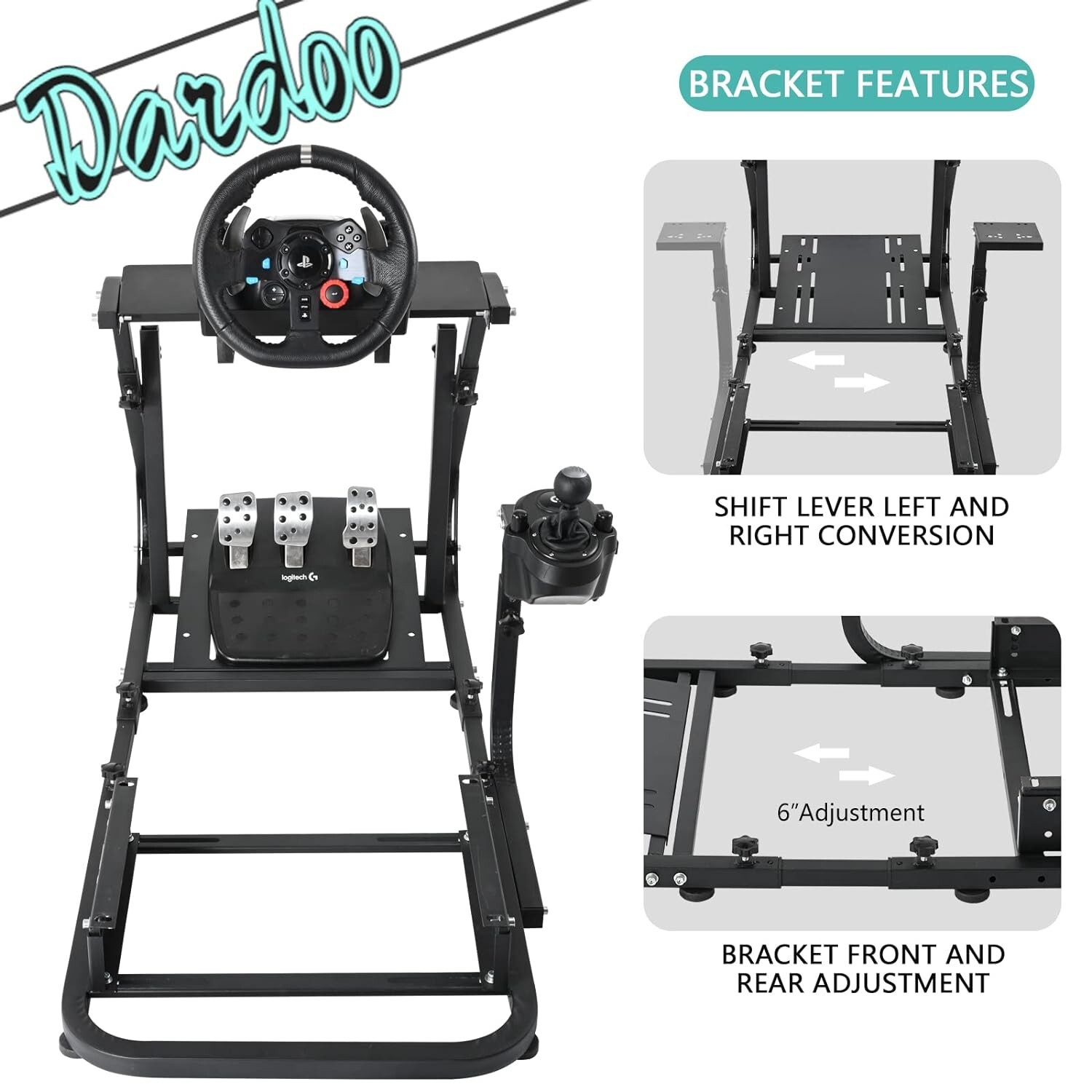 Dardoo Sim Racing Cockpit Frame Fits All Logitech,Thrustmaster,Xbox One ...
