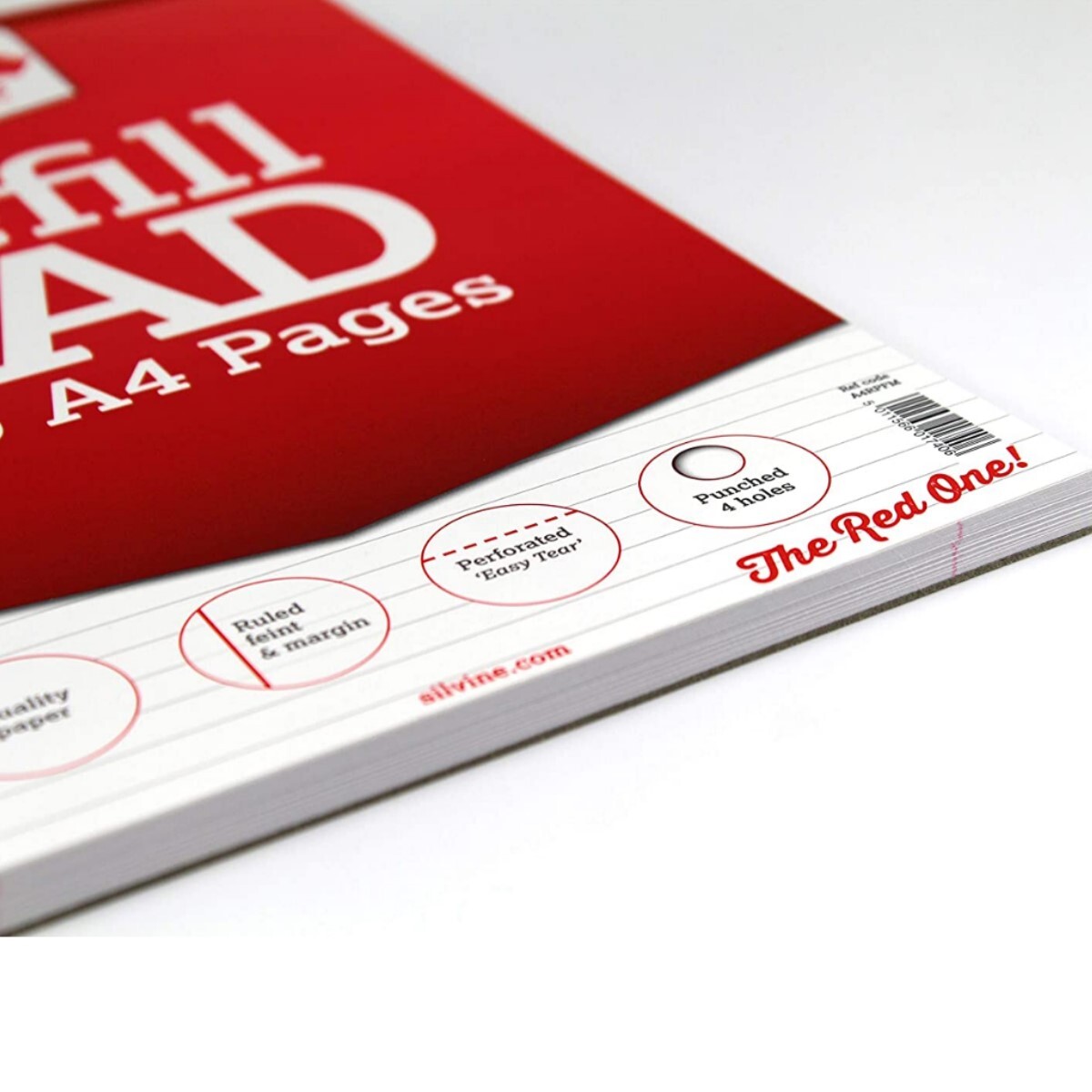 Silvine A4 Refill Pad Feint & Margin Notepad (A4RPFM) 160 Pages 8mm ...
