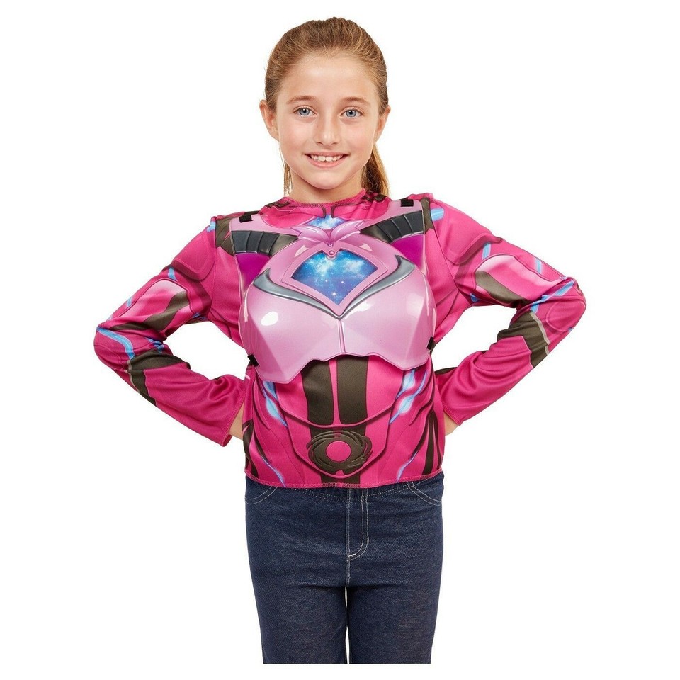 Power Rangers Pink Deluxe Ranger Dress Up Set with Light Up Chest Armor ...