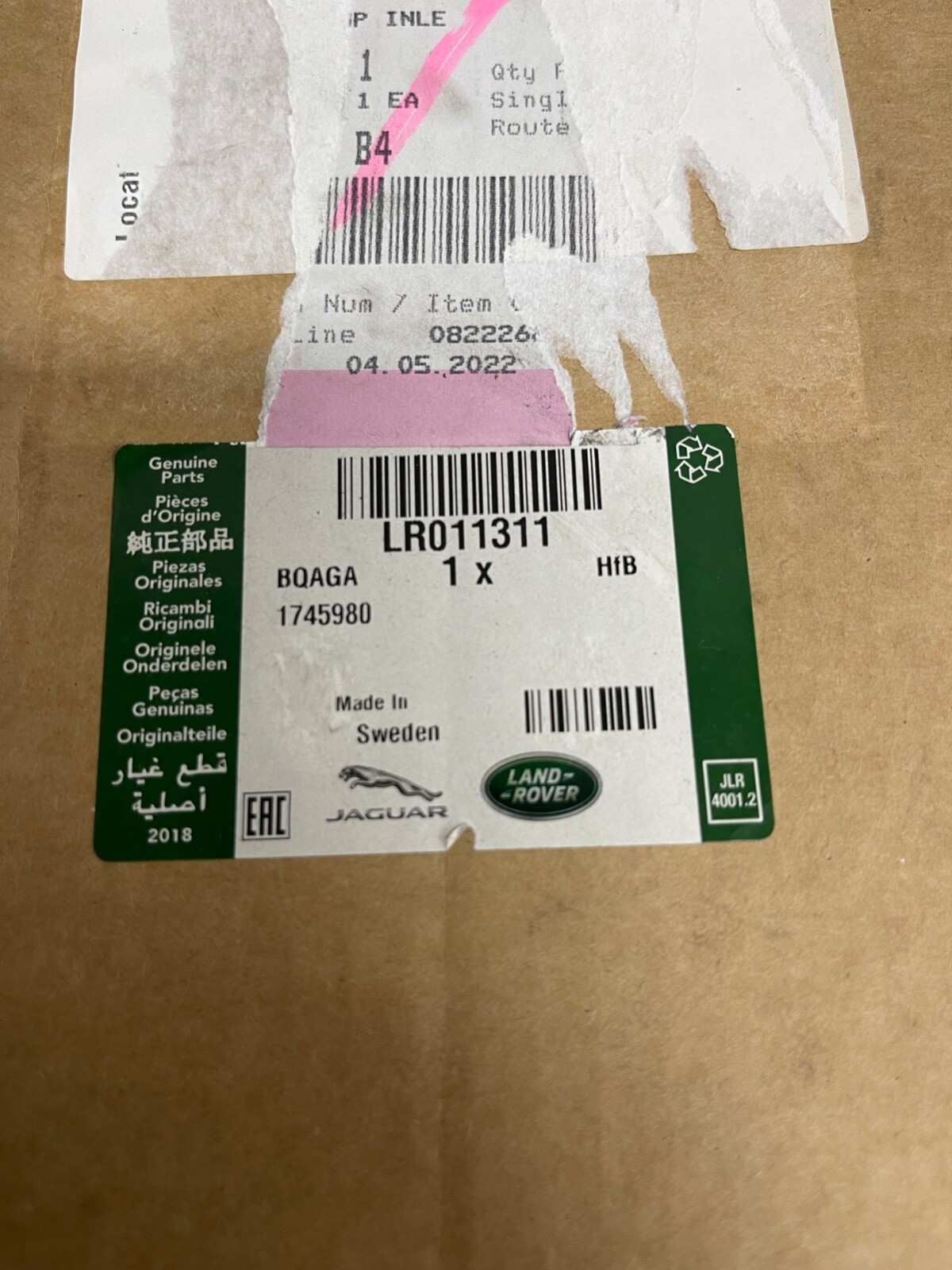 LAND RANGE ROVER ENGINE OIL PUMP PICK UP PIPE TUBE 5 DEF LR011311 508PS ...