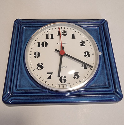 GERMAN KIENZLE MID CENTURY CERAMIC VINTAGE WALL CLOCK BLUE | eBay