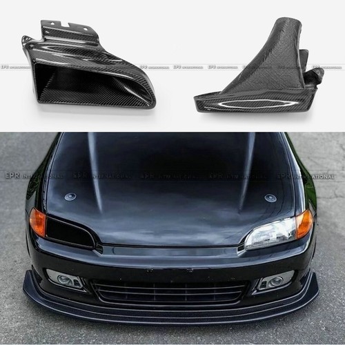 For Honda 92-95 EG Civic Front Headlight Vent Air Duct Cover RHS Carbon ...