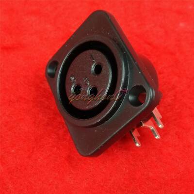 1Pcs XLR 3 Pin Panel Mount Female Chassis Socket Connector New | eBay