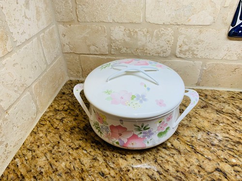 Vintage Kobe Floral Enameled Cookware 2 qt Dutch Oven Casserole | eBay