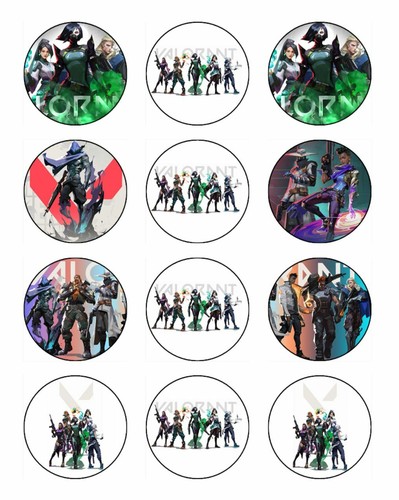 Valorant Cupcake Toppers Edible Birthday Cupcake Decorations (12) | eBay