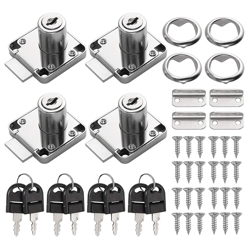 1Set Cabinet Drawer Lock with 2 Keys Zinc Alloy Safty Latch Furniture ...