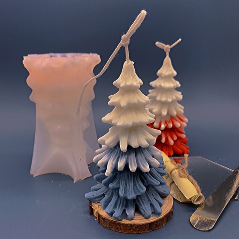 Handmade Coniferous Christmas Tree Mold Handicrafts Resin Casting Mold ...