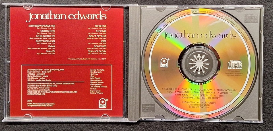 Jonathan Edwards - Jonathan Edwards CD 1971 Folk Rock ATCO Label | eBay