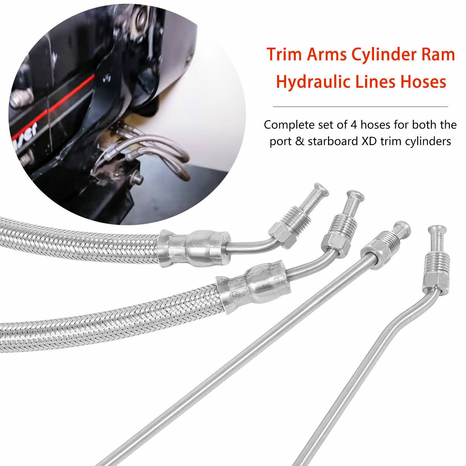 Trim Ram Hydraulic Cylinder Hose Kit 32-864960 for Mercruiser Alpha One ...