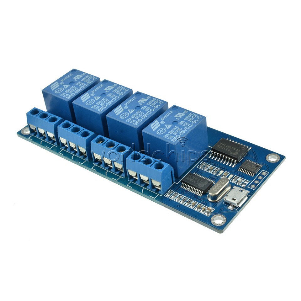 MICRO USB 5V 4-Channel Relay Module USB Control Relay Module serial ...