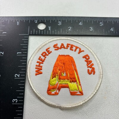 Orange Yellow “A” WHERE SAFETY PAYS Patch 001U | eBay