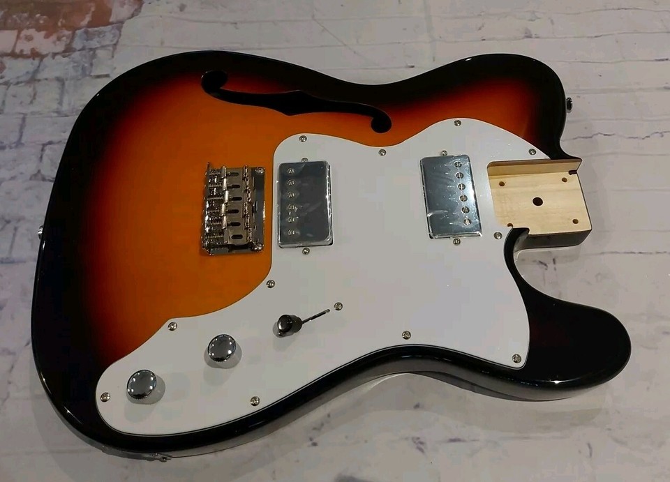 NEW LOADED Thinline Tele BODY Telecaster SUNBURST / WHITE PICKGUARD. HH ...