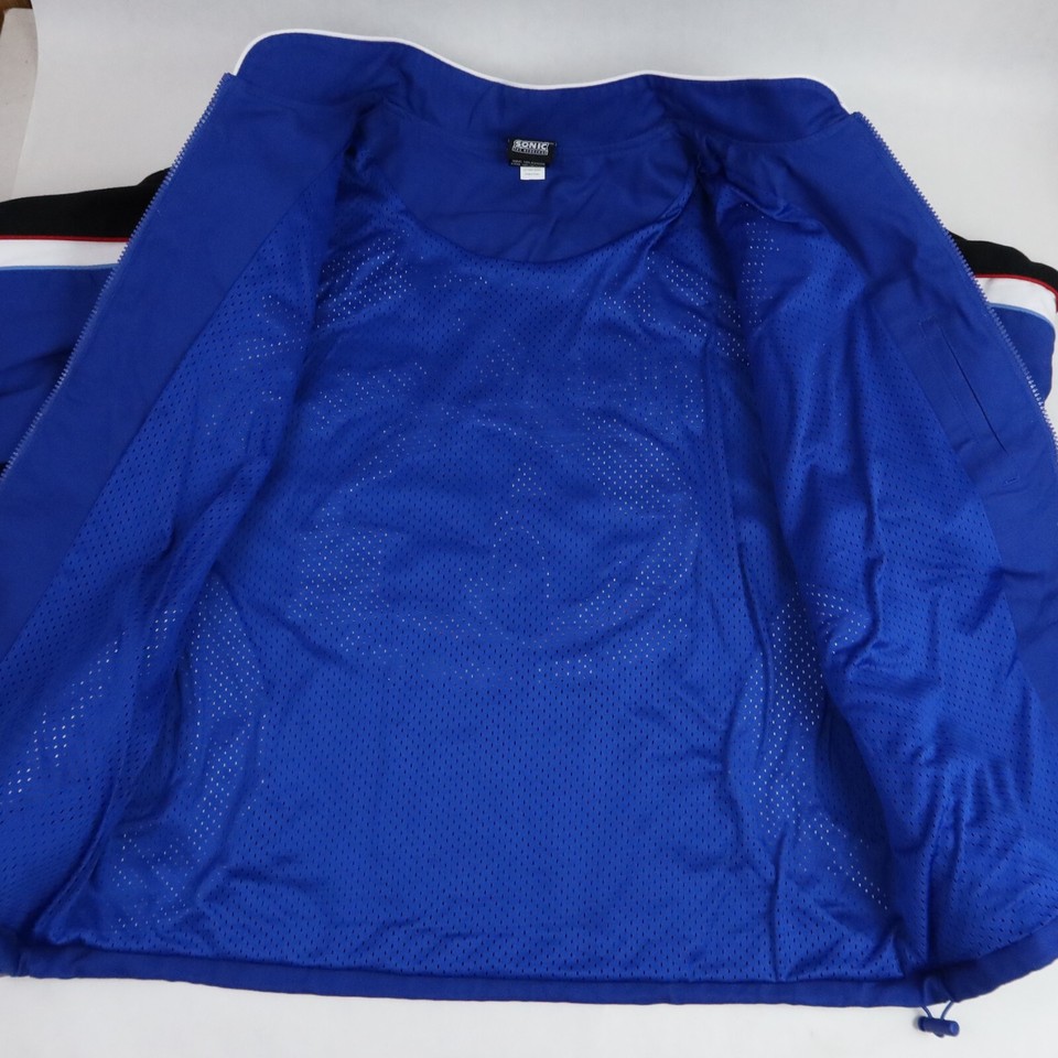 SEGA Sonic the Hedgehog Racing Team Jacket Coat Mens Large Blue ...