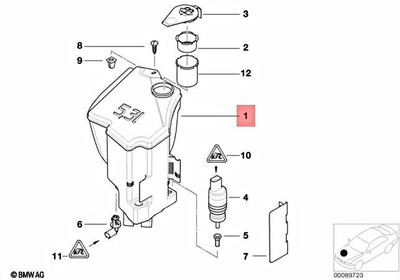 Genuine BMW E46 E85 E86 Cabrio Compact Washer Fluid Reservoir OEM ...