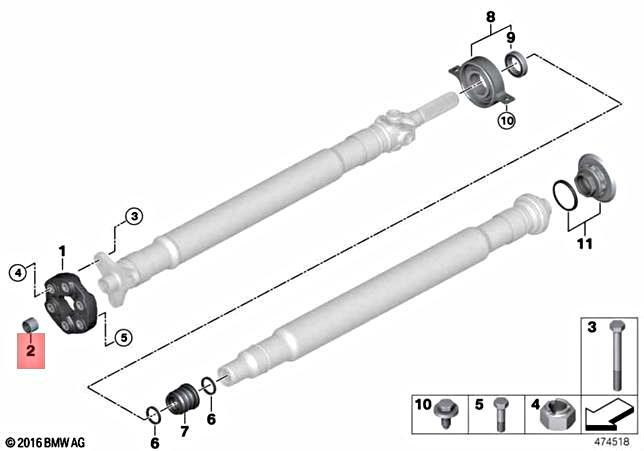 Genuine BMW E70 E70N E71 E84 F01 F02 Propshaft Centering Bush OEM ...