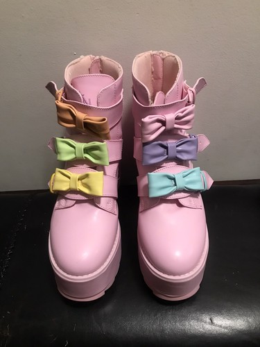 DOLLSKILL XTRA by YRU HALO pink platform bows Booties Size 10 | eBay