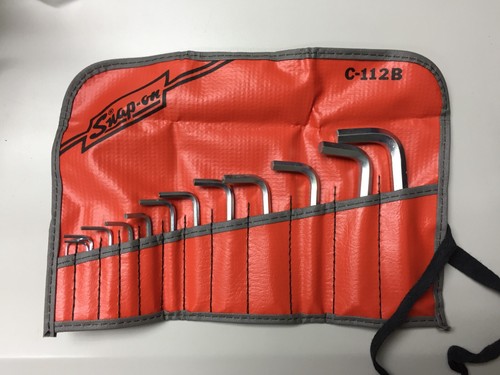 Snap On C112B --- 13 pc SAE Hex Key Set (.05 – 3/8″) , With Roll-up bag ...