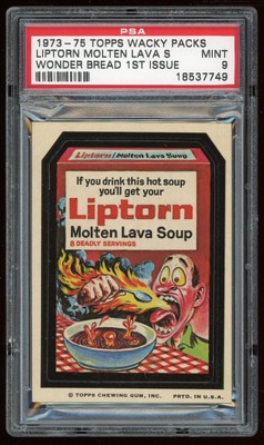 1973 Topps Wacky Packages Sticker Liptorn Molten Wonder Bread 1st ...