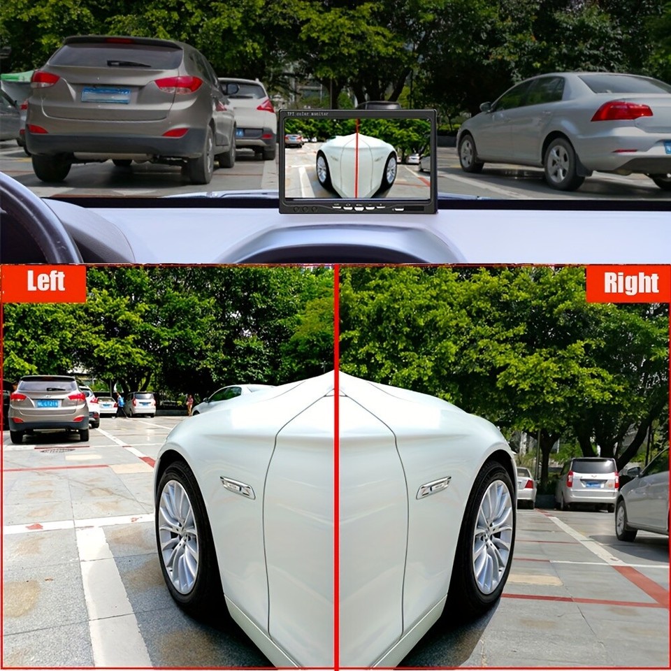 5" Monitor 12V Car Frond Side Rear View Camera HD Night Vision Blind ...