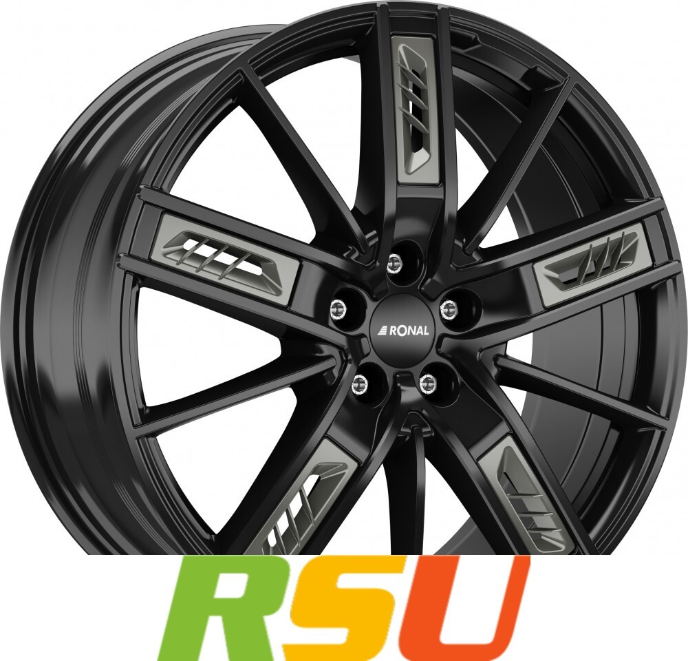 Ronal R67 Grey Left jetblack 8x19" ET45 LK5 114.3 ML 82 Alufelgen 19 ...