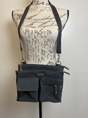 Baggallini Gray Nylon Crossbody Travel Organizer Purse EUC | eBay