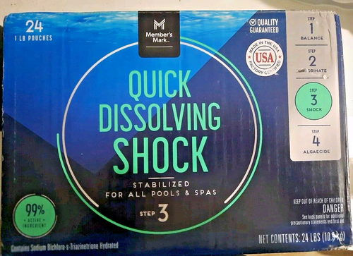FACTORY NEW Member's Mark Quick Dissolving Shock (1 lb, 24 ct. pouches ...