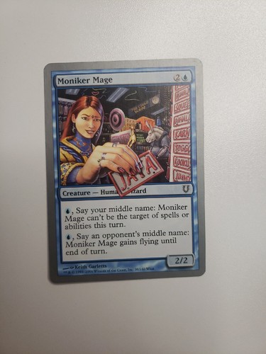 Moniker Mage MTG 2004 Blue Human Wizard Creature Card Magic the ...