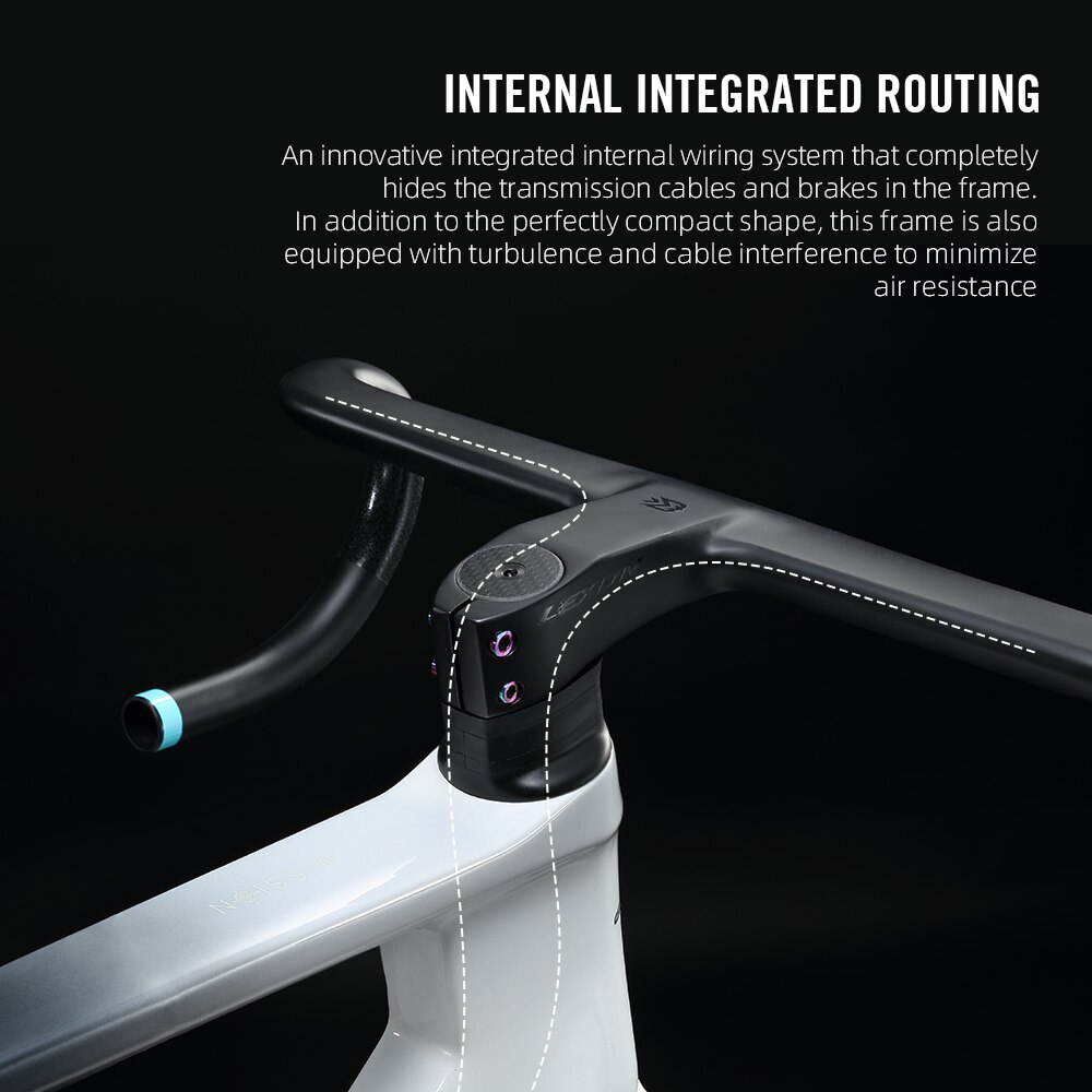 700C Carbon Road Bike Frame Fully Hidden Cable Frame Set 142x12mm Disc ...