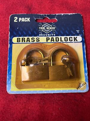 TOOL BENCH 2 PACK BRASS PADLOCK w/ KEYS - new (t50) | eBay