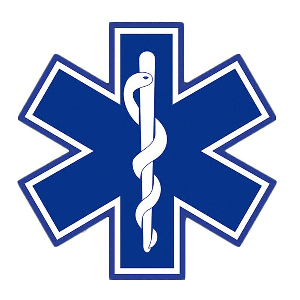 Blue Star of Life EMT 4" x 4" Die-cut Vinyl Medical Sticker (#133) | eBay