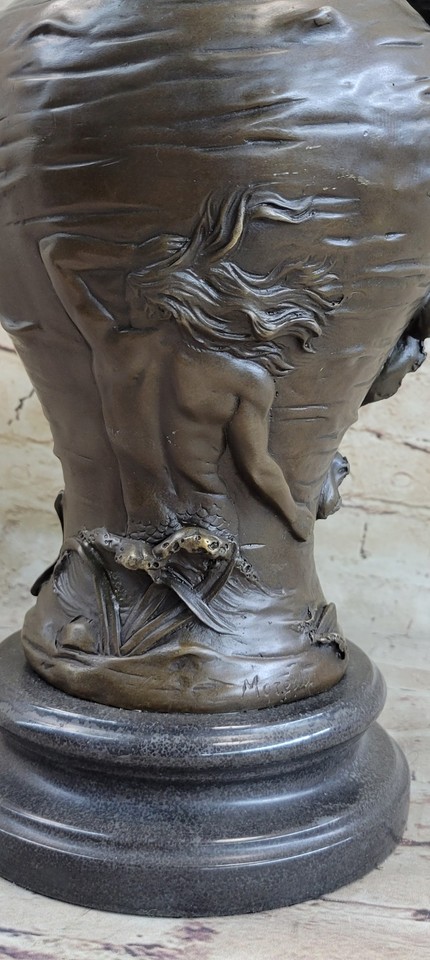 Stunning Vintage 100% Real Bronze Art Nouveau Whimsical Lady Vase ...