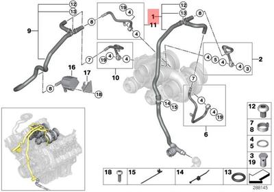 Genuine BMW E70 E71 SAC SUV Turbocharger Feed Inlet Pipe OEM ...