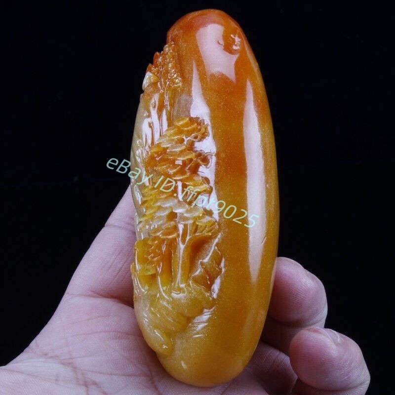 Chinese Antique Jade Hand Carving Landscape Pattern Waist Tag Pendant ...
