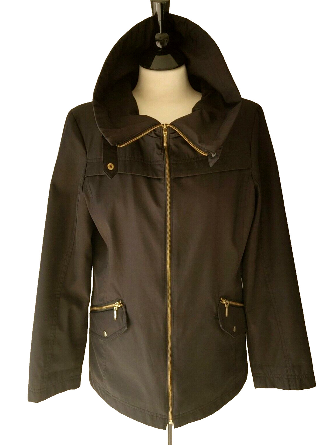 Women's Platinum Utex Black Rain Jacket Long Sleeves … - Gem