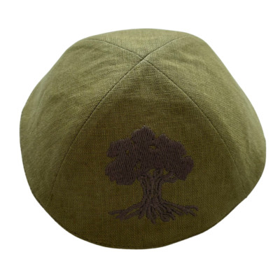 Olive Green Kippah with Tree Embroidery, IDF Golani Brigade | eBay
