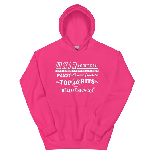 WXIR TOP 40 AM RADIO HOODIE SWEATSHIRT CHICAGO RETRO TRANSISTOR AM ...