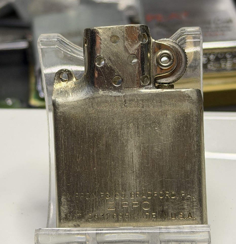 Vintage Zippo Lighter Insert Pat. 2032695 Nickel Silver Insert 14 Hole ...