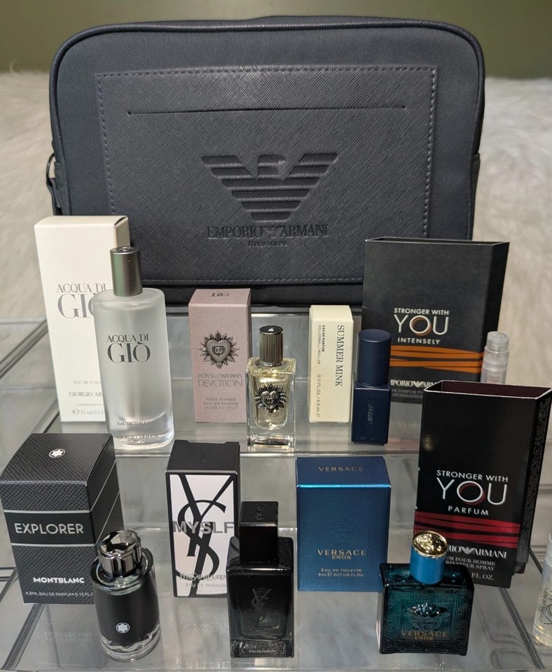 MENS LUXURY COLOGNE MINIS TRAVEL SIZE D&G, ACQUA DE GIO, MONTBLANC, YSL ...