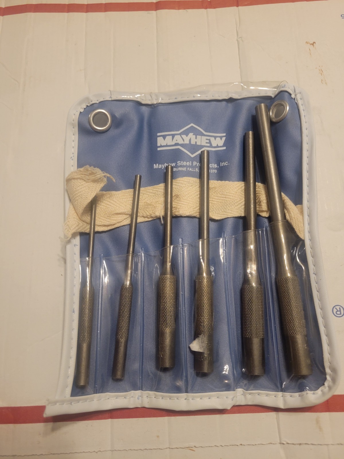 Vintage New Old Stock Mayhew Tools MAY62250 6 Pc Roll Pin Punch Set ...