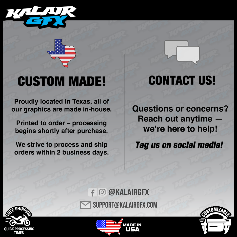 Graphics Kit for Yamaha YZ450F (2018-2022) and YZ250F (2019-23) Retro ...