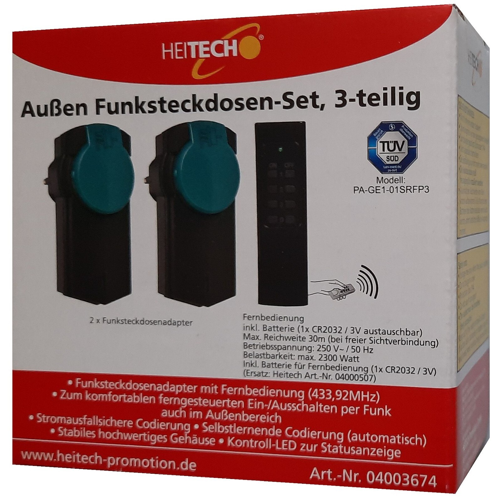 Heitech Funksteckdosen Set für den Außenbereich : 2 Steckdosen ...