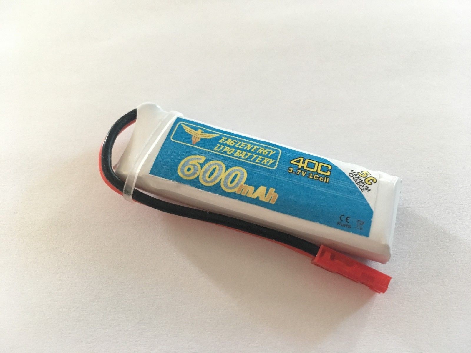 2pks Carisma GT24B 600mAh 3.7V 40C Lipo Upgraded battery w/JST 1:24 ...