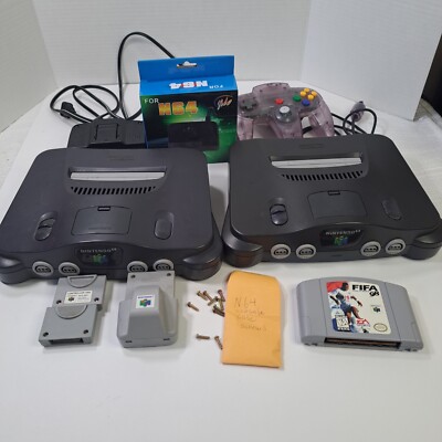 N64 Bundle For Parts Or Repair 2 Consoles With Accessories Untested ...