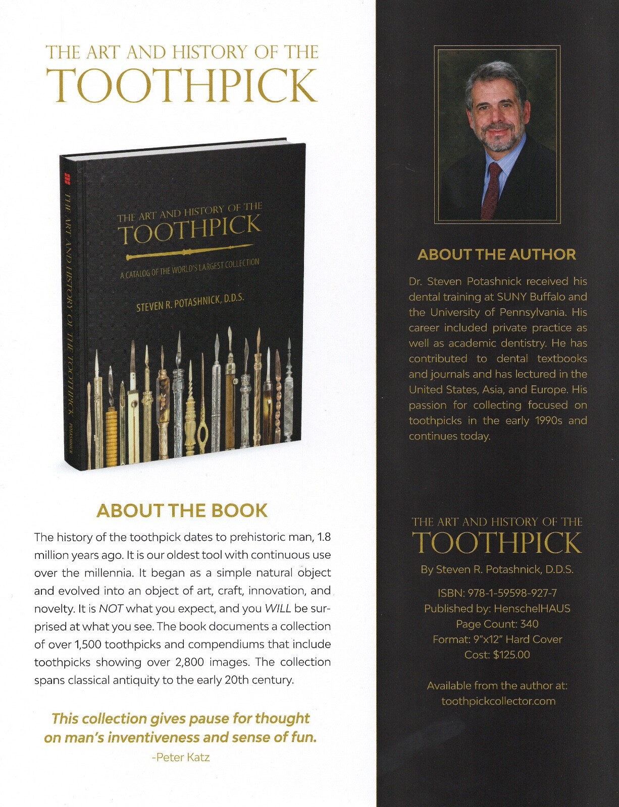 The Art and History of the TOOTHPICK - NEW BOOK - BEST REFERENCE ...