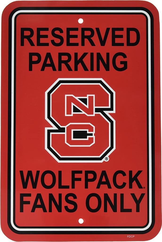 NC State Wolfpack 12"x18" Plastic Reserved Parking Sign [NEW] NCAA Wall ...