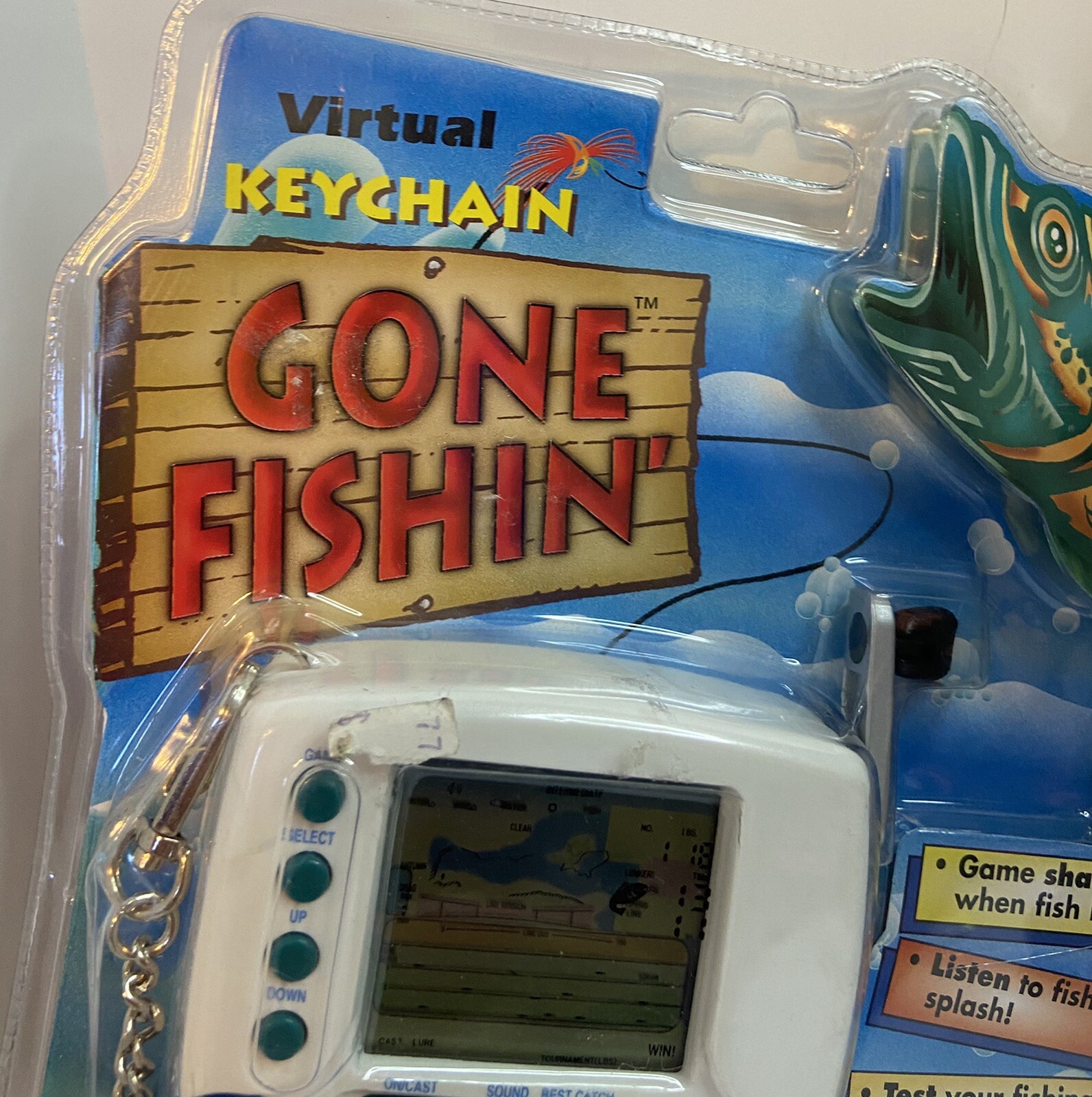1998 Gone Fishin' Electronic Virtual Vibrating Fishing Handheld Game ...