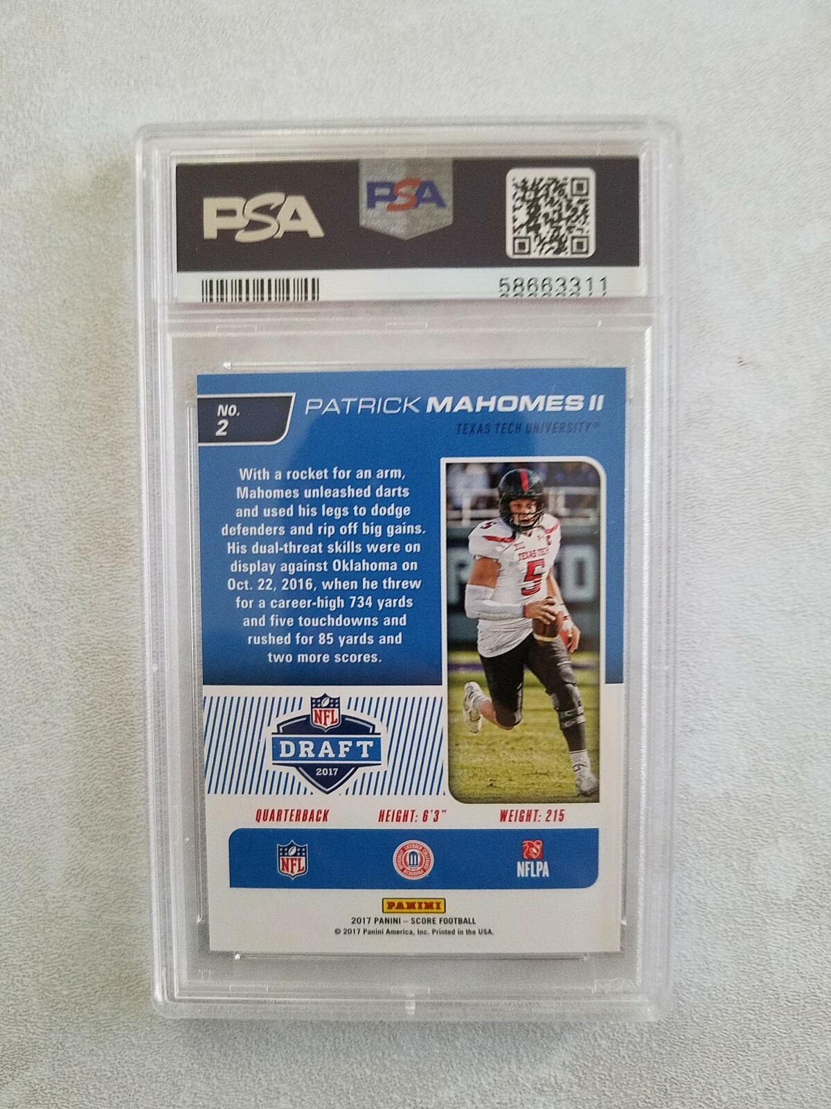 2017 PATRICK MAHOMES SCORE NFL DRAFT # 2 RC PSA 10 | eBay