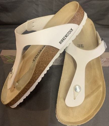 Birkenstock GIZEH White unisex Thong Style Sandal Size 40 | eBay